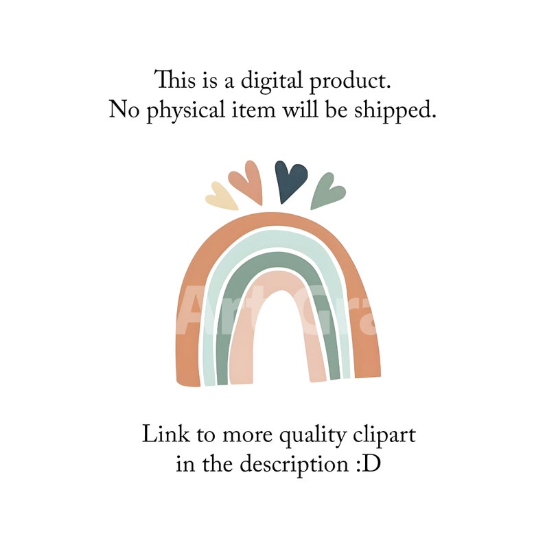 Colorful Rainbow Clipart With Transparent Backgrounds Cute Boho ...