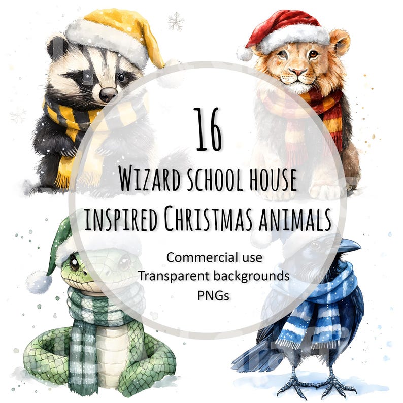 Wizarding School House Inspired Christmas Clipart Transparent ...