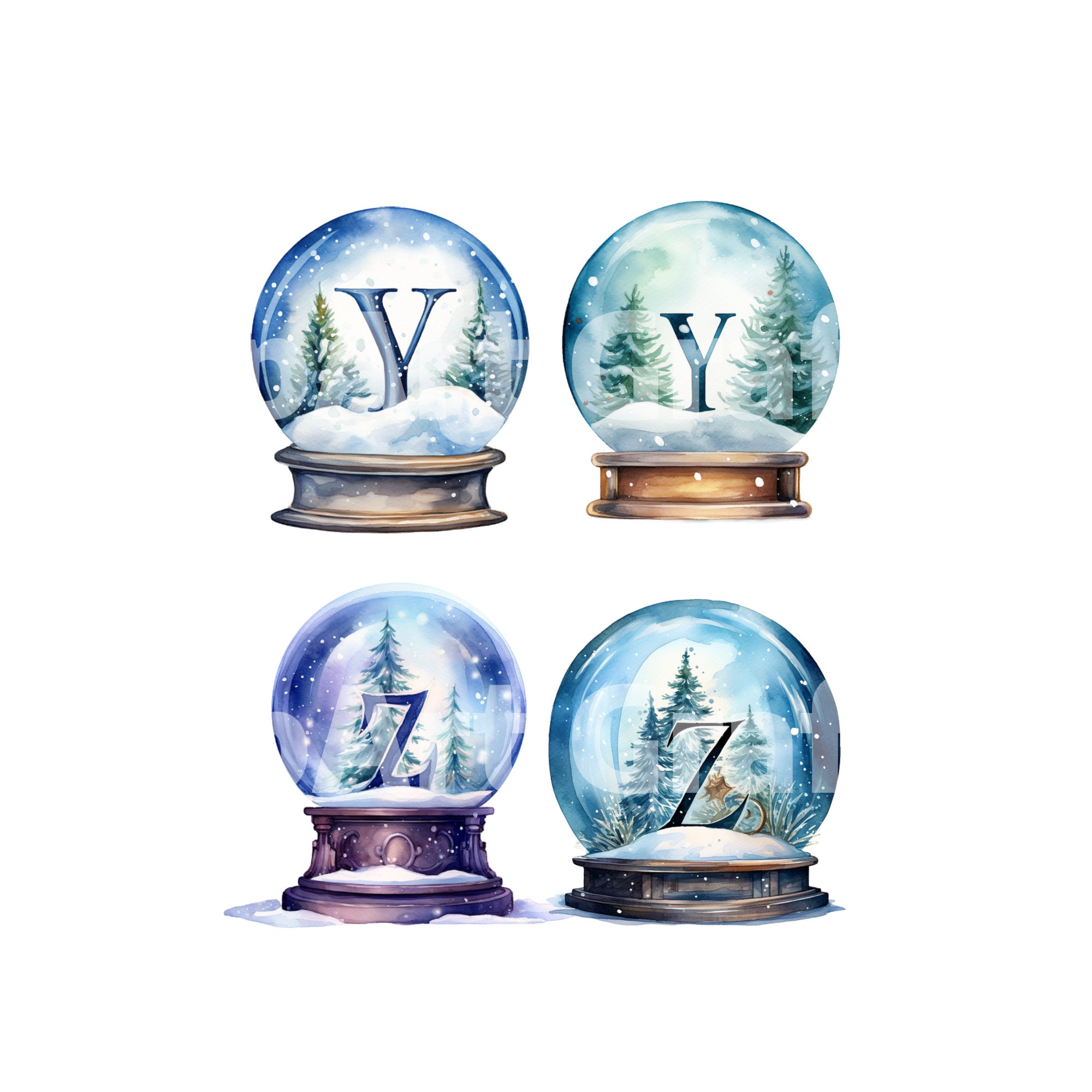 Christmas Snow Globe Letters Christmas Clipart Christmas Font Snow ...