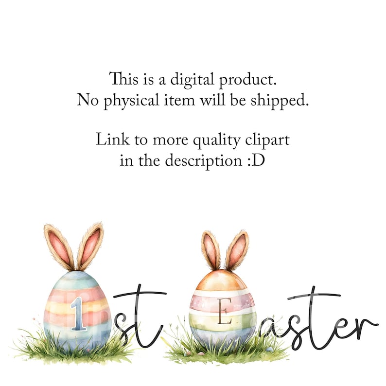 Cute Easter Egg Letters and Numbers With Gunny Ears DIGITAL DOWNLOAD ...