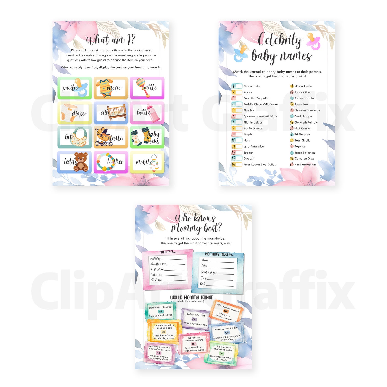 Printable Baby Shower Games | Fun Activity Sheets for Guests ...