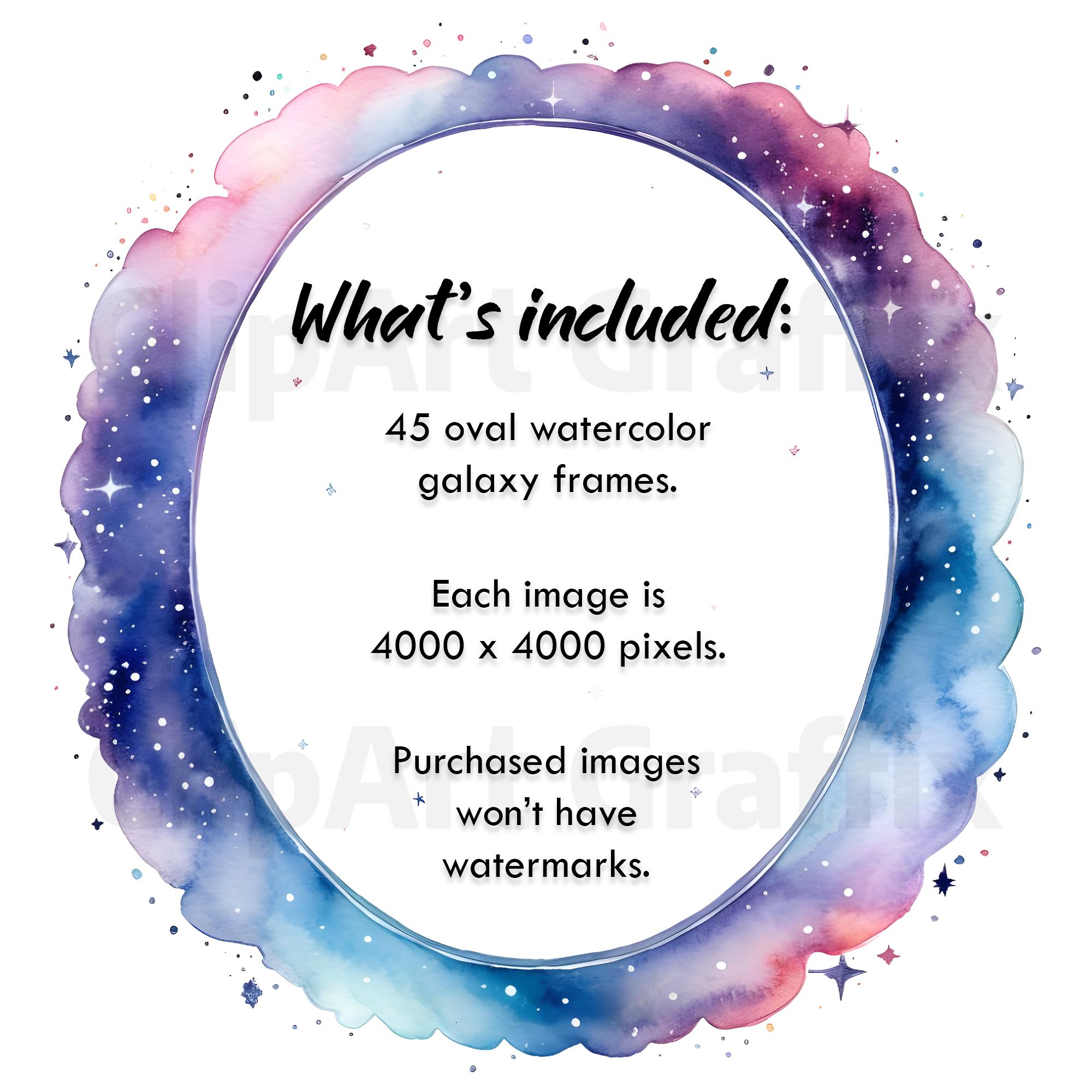 Oval Galaxy Clipart Frames With Transparent Backgrounds Printable ...