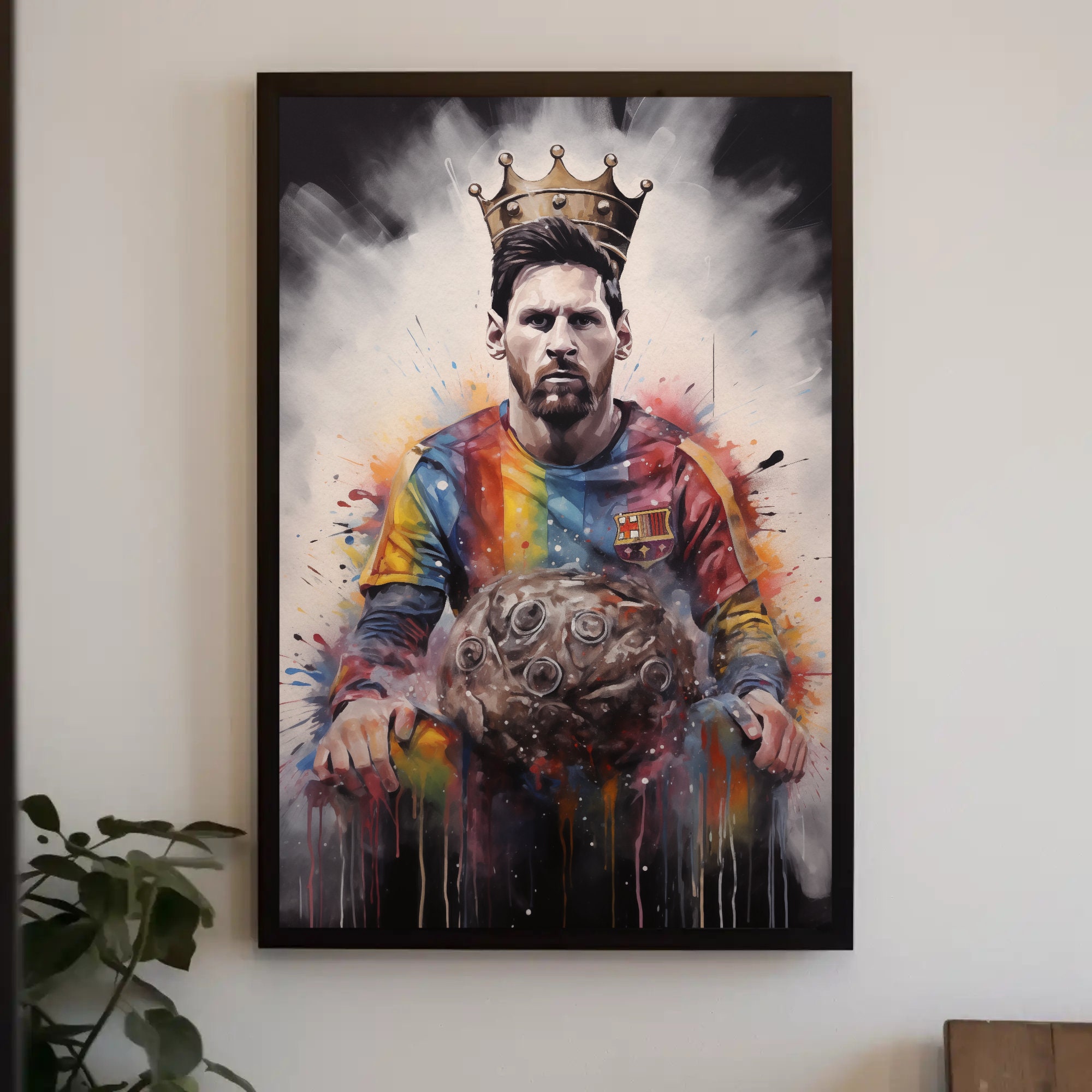 Lionel Messi Graffiti Canvas Poster Print Barcelona Oil - Etsy