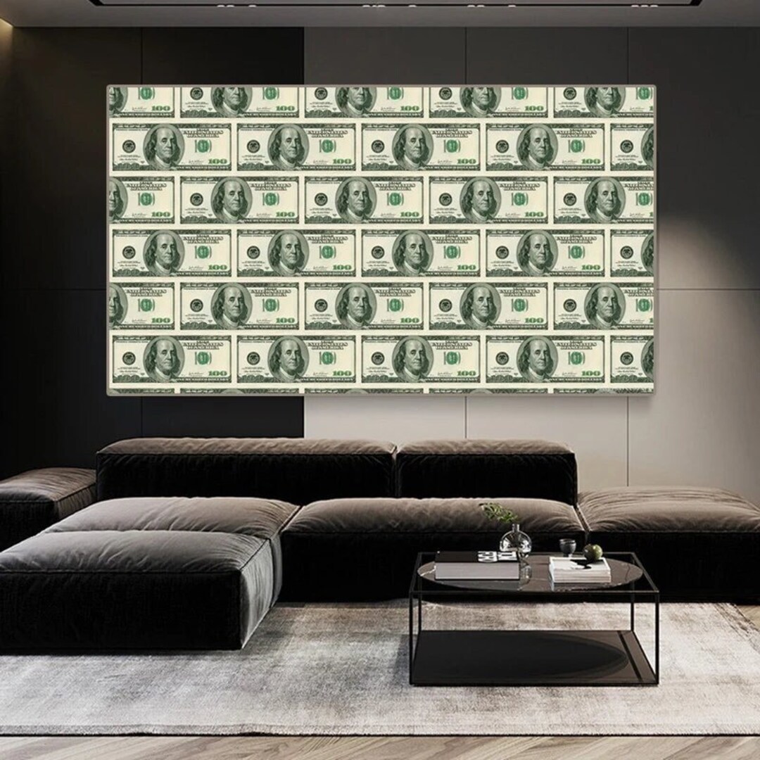 100 Money Dollar Bill Abstract Canvas Poster Print Hustle Hard - Etsy