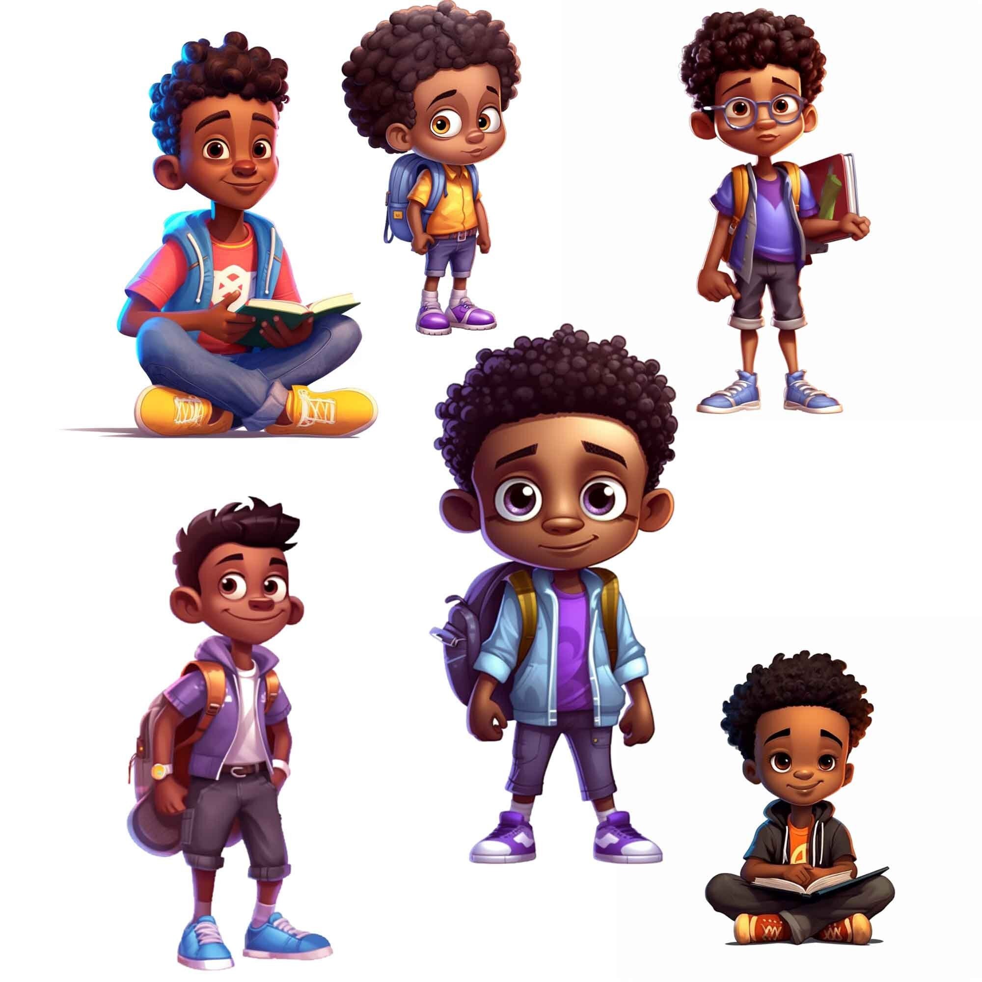 African American Boy Cartoon