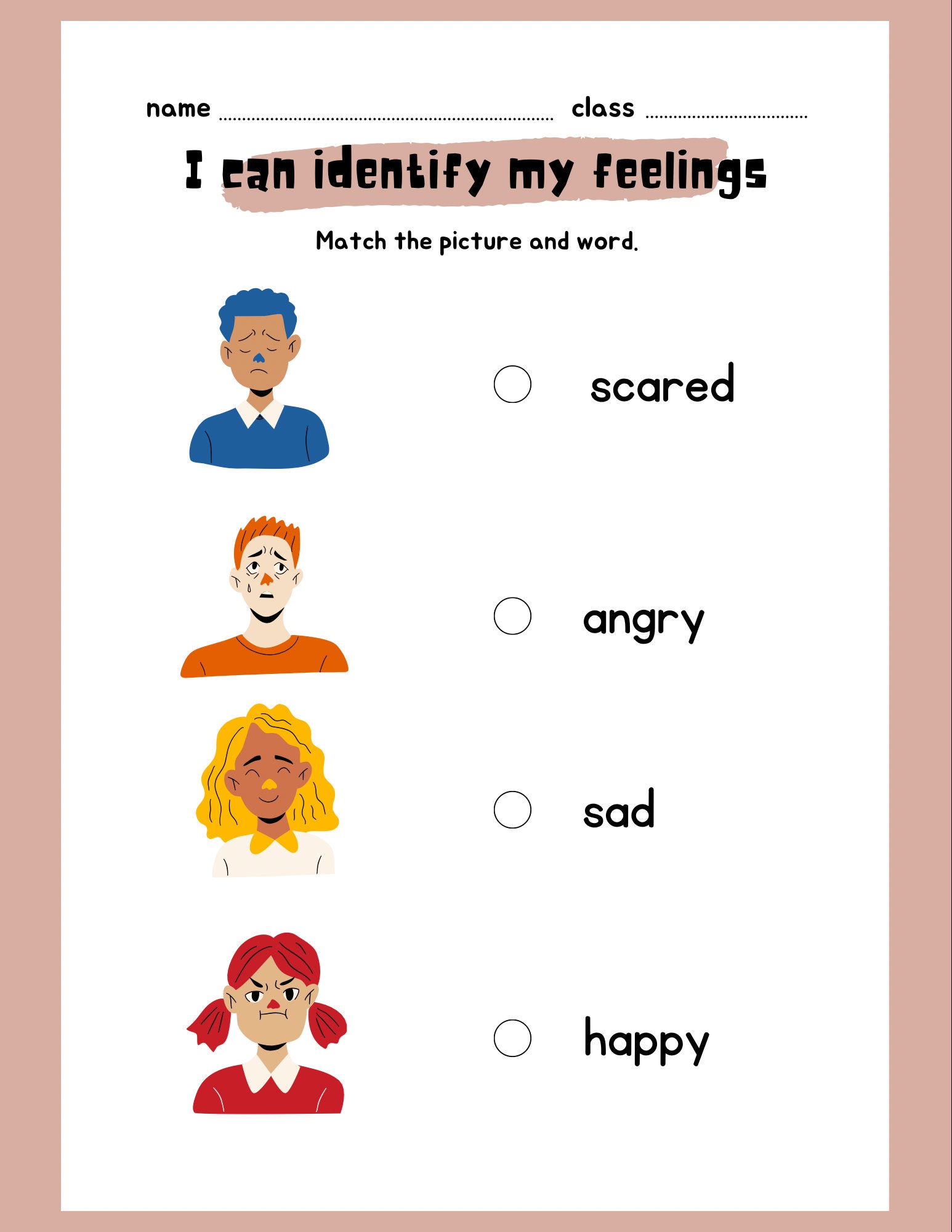 Feelings Worksheet