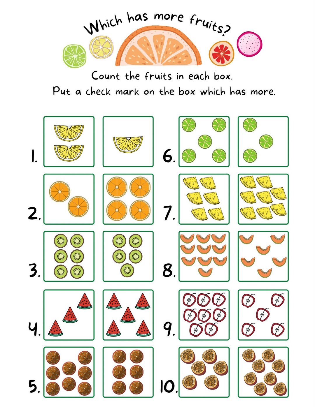 Which Has More Worksheet - Etsy