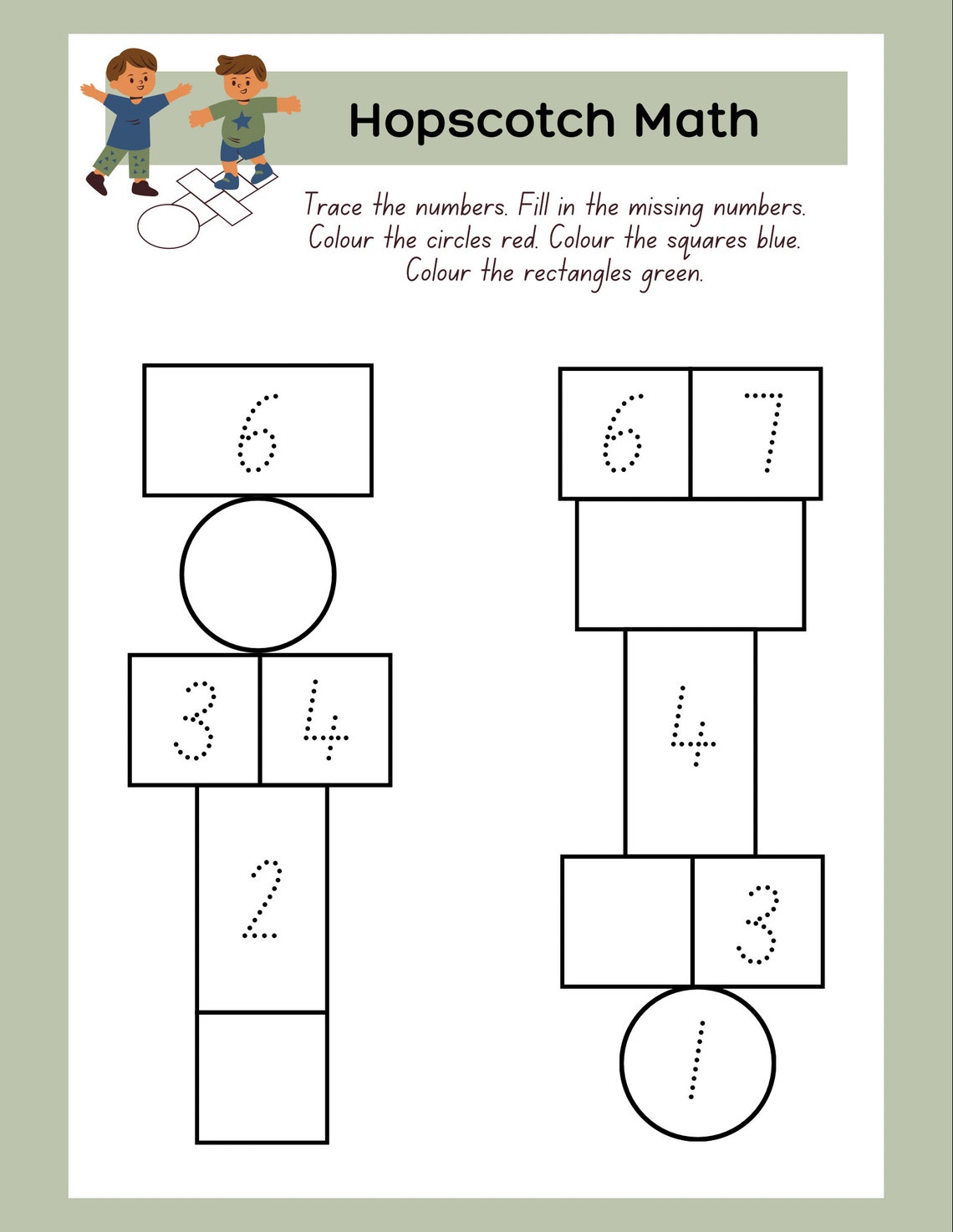 Math Hopscotch Worksheet - Etsy