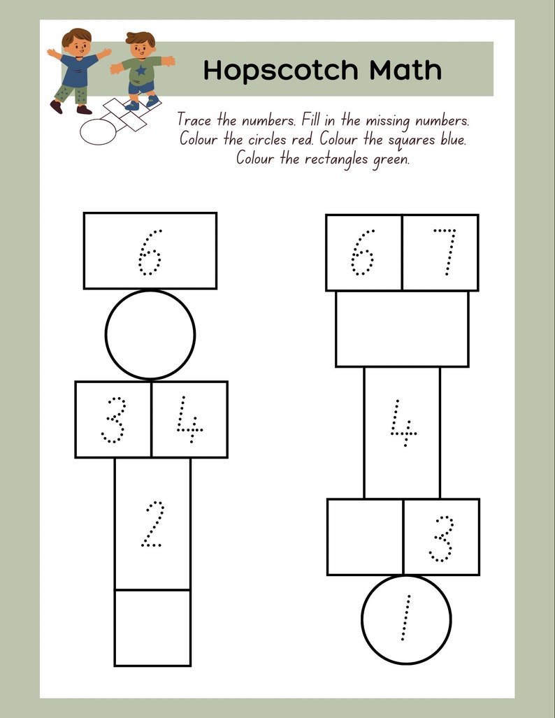 Math Hopscotch Worksheet - Etsy