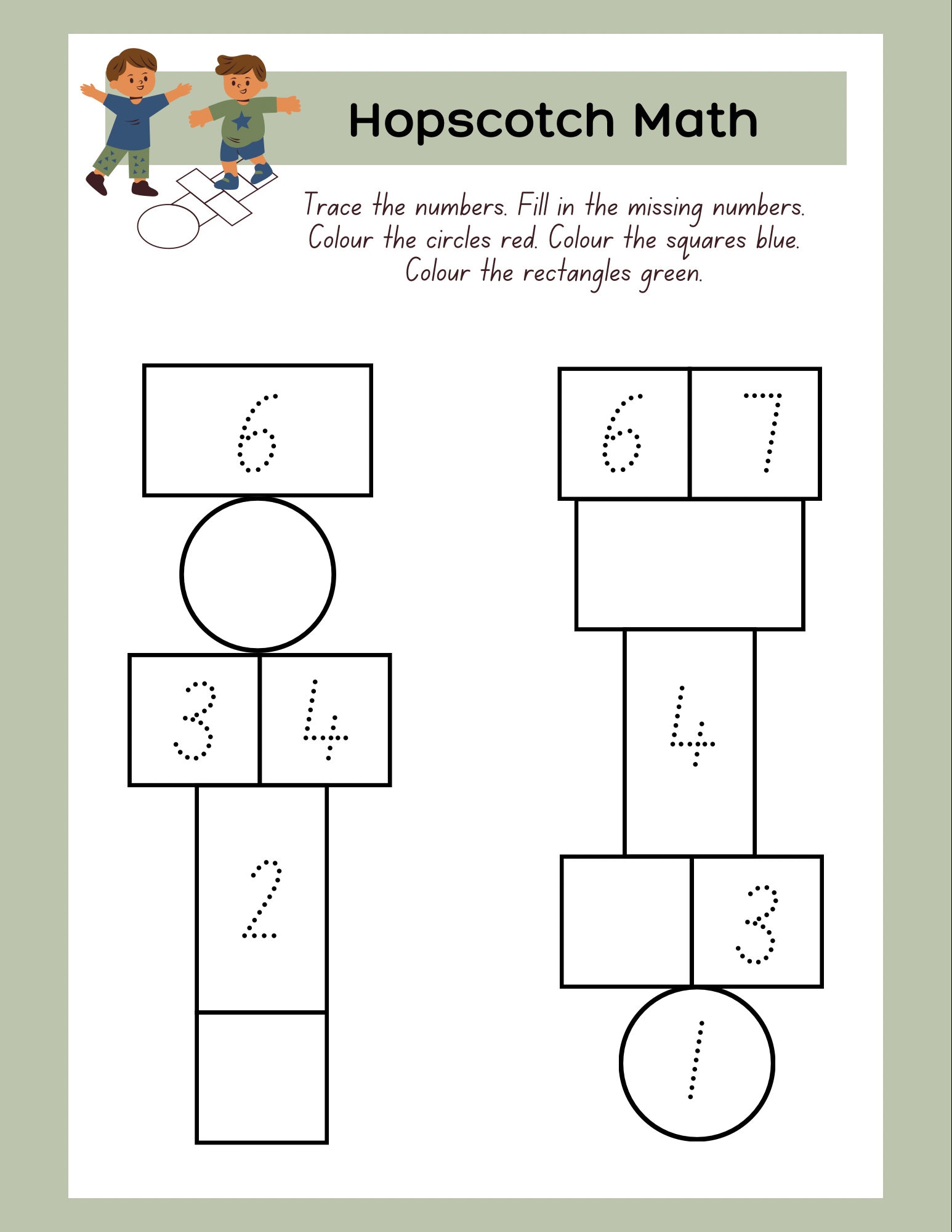 Math Hopscotch Worksheet - Etsy
