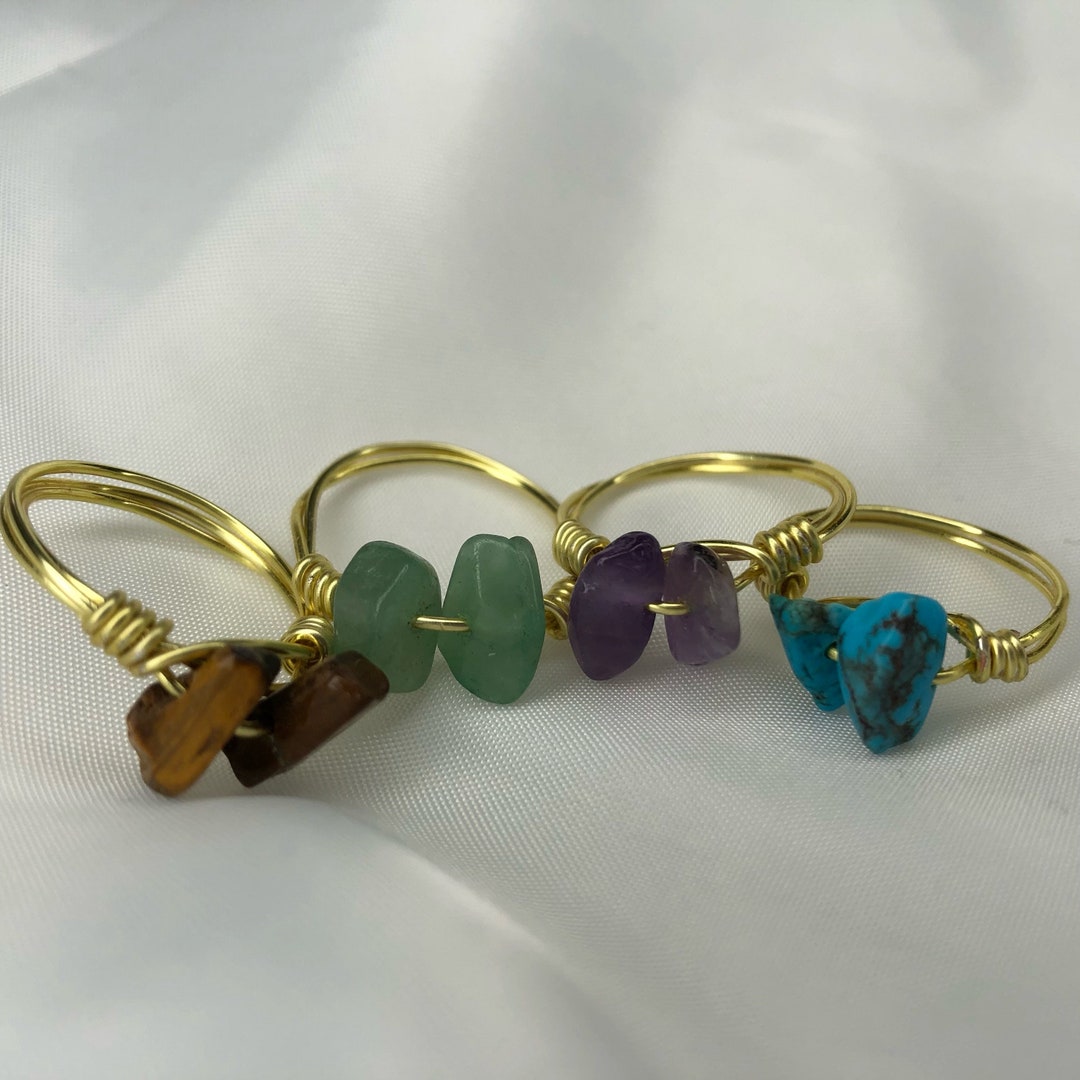 Minimalist Gemstone Ring Gemstone Rings Wire Rings Gems Handmade ...