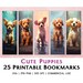25 Cute Puppies Bookmark Designs Printable Bookmarks Set Digital ...