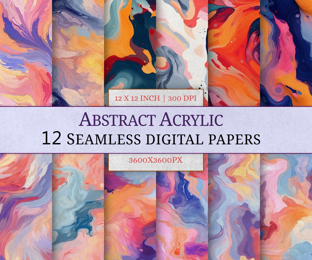 12 Abstract Acrylic Seamless Digital Papers Scrabook Notebook Wallpaper ...