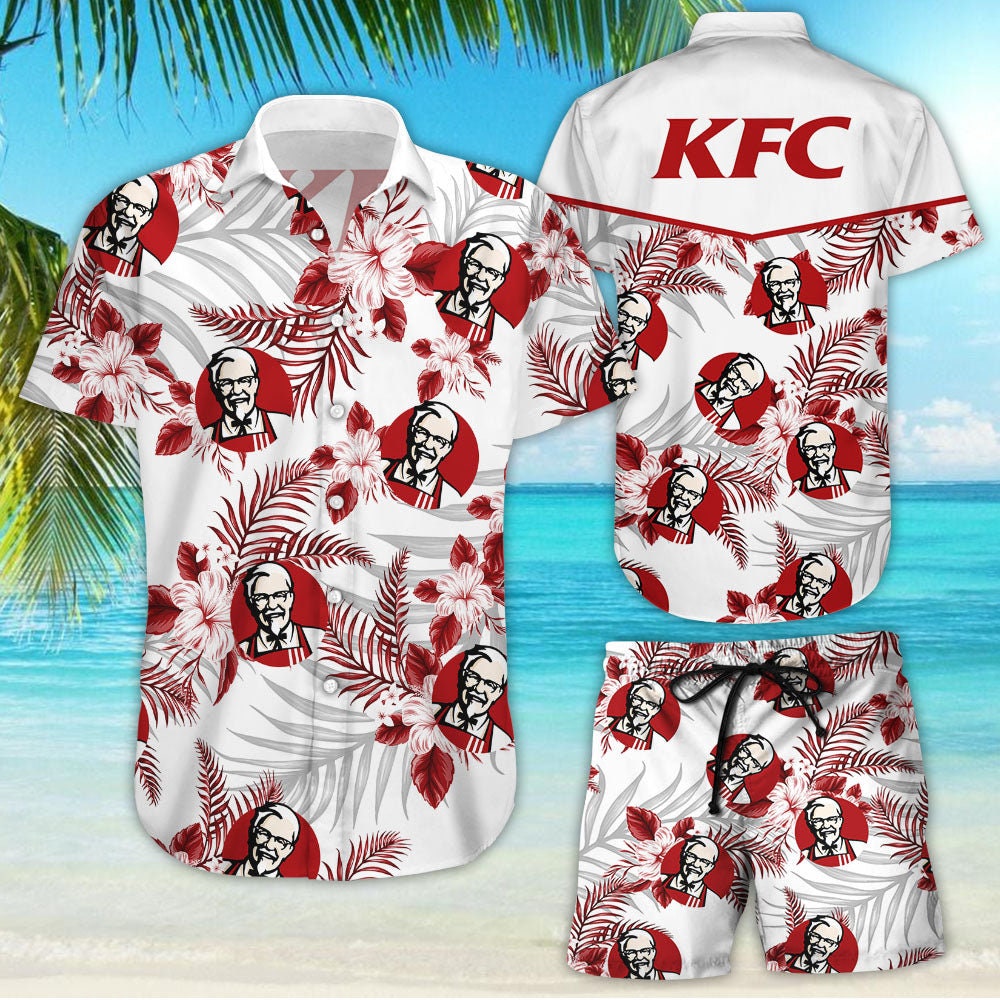 Kfc Tropical Flower Aloha Hawaiian Shirts and Short Summer - Etsy