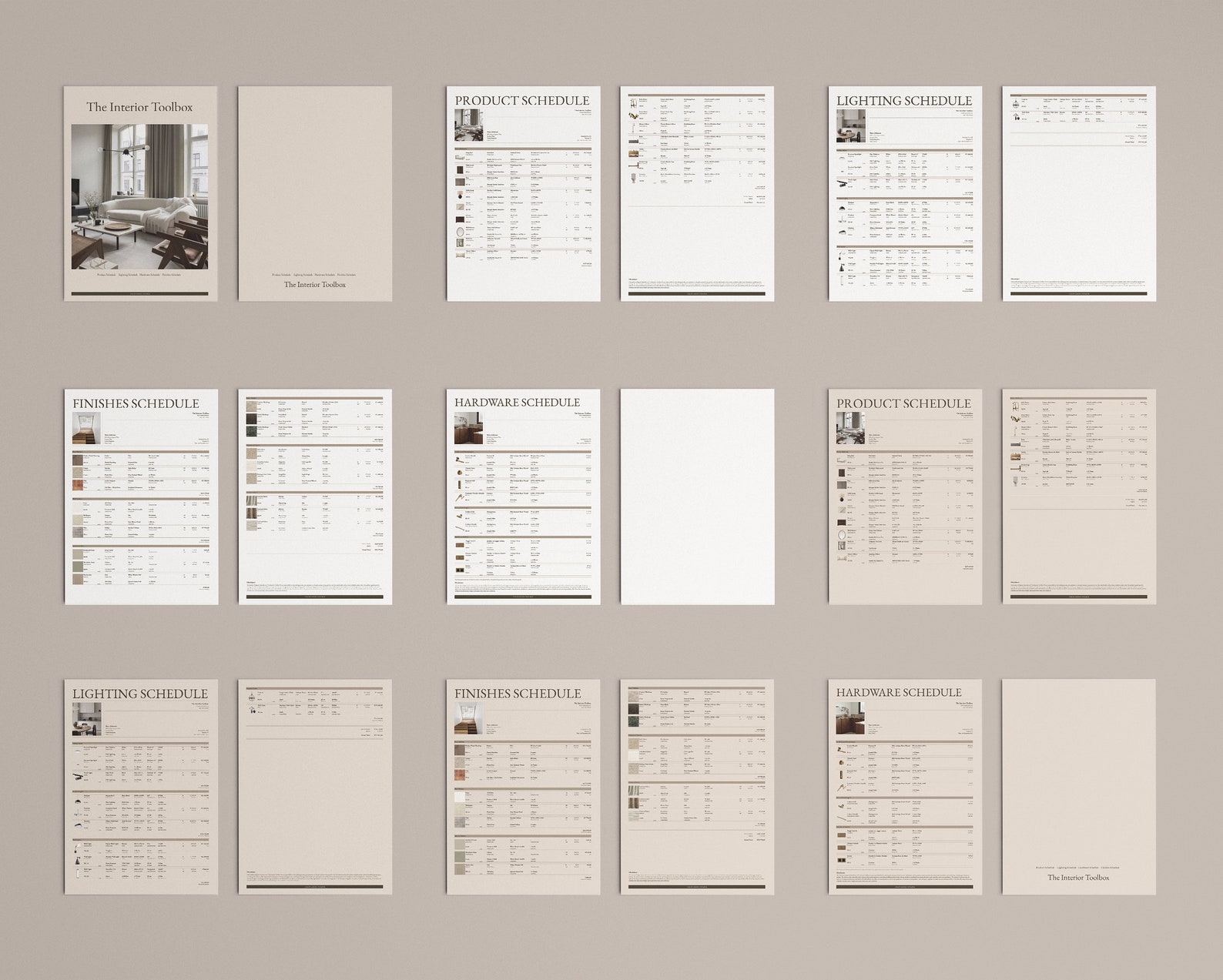 Interior Design Canva, Google Sheets & Excel FFE Schedule: Product Template , Finishes Schedule ...