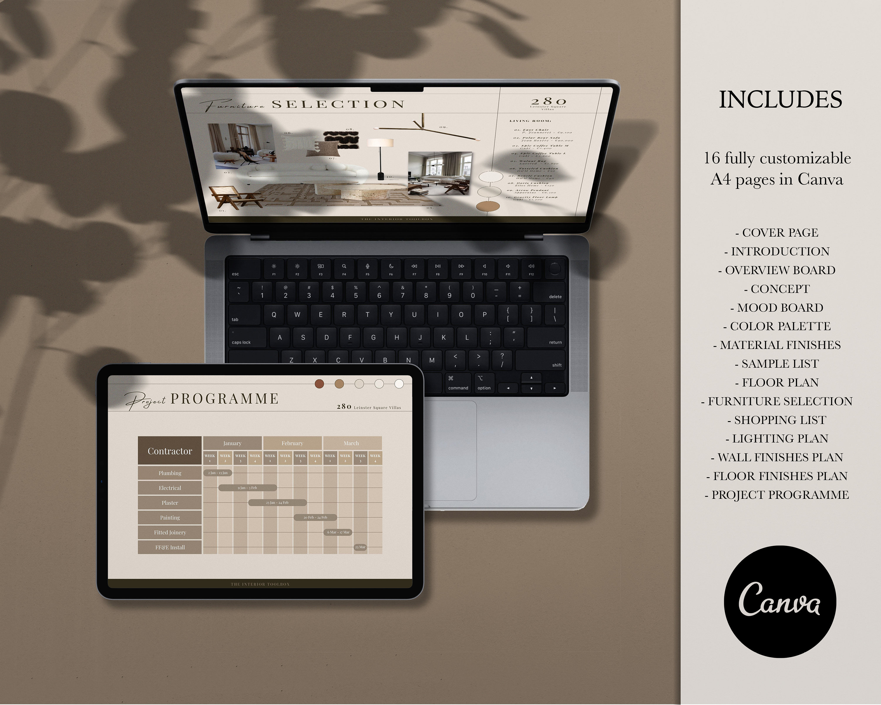 Interior Design Project Proposal & Mood Board Canva Template ...