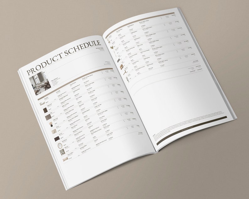 Interior Design Canva, Google Sheets & Excel FFE Schedule: Product ...