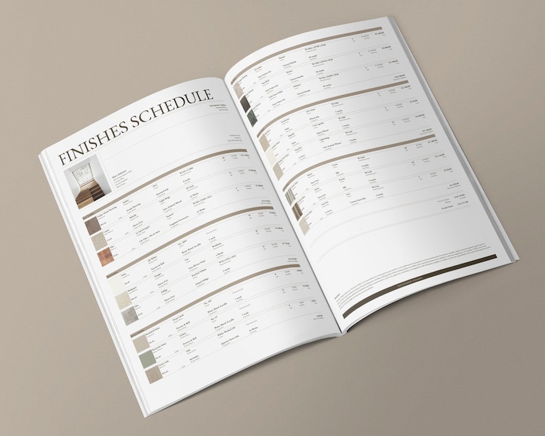 Interior Design Canva, Google Sheets & Excel FFE Schedule: Product ...