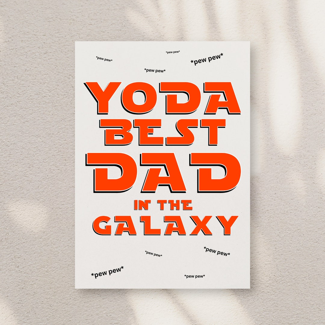 Yoda Best Dad Father's Day Card Star Wars Father's Day Card Nerdy ...