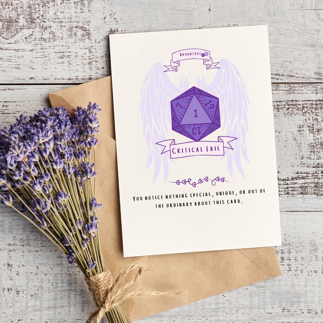 Critical Fail Valentine's Day Card Dungeons and Dragons Valentine's ...