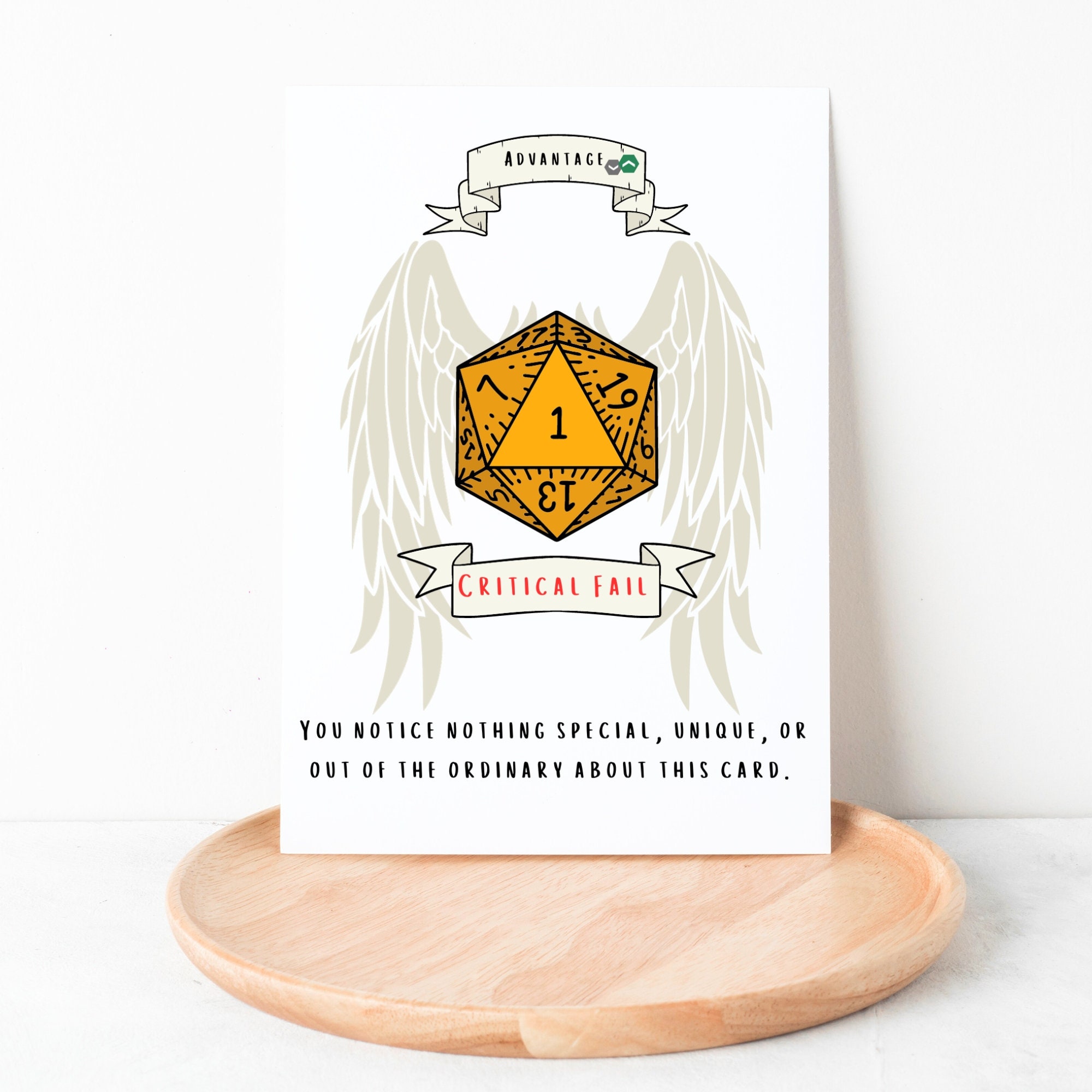 Critical Fail Birthday Card Dnd Bday Dungeons and Dragons Birthday Card ...