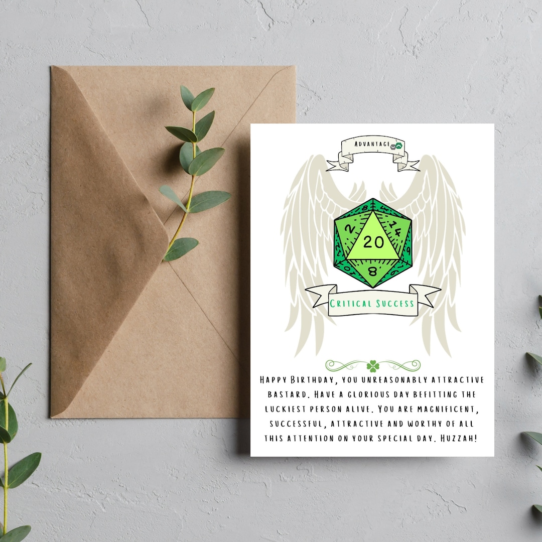 Dnd Birthday Card Dungeons and Dragons Birthday Card Critical Success ...