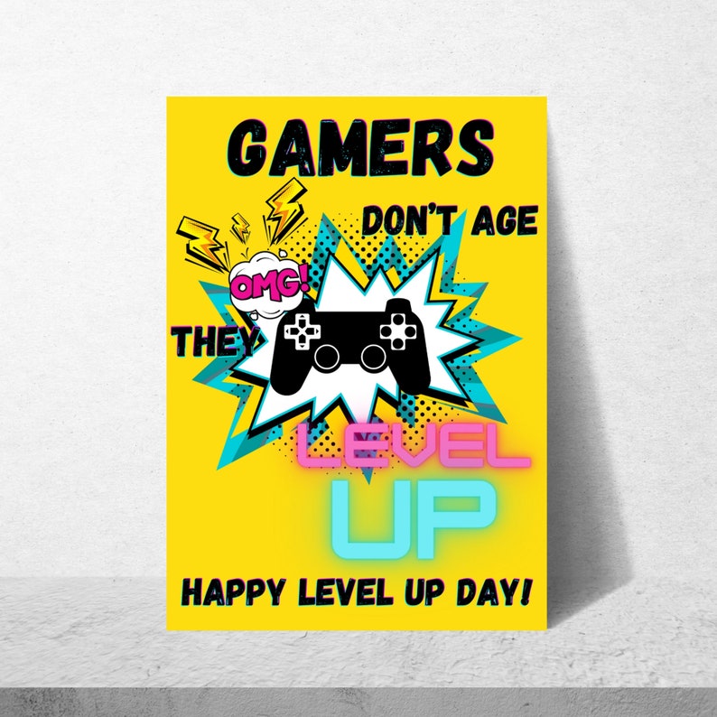 Gamer Birthday Card Gamers Don't Age Funny Birthday Card Birthday Card ...