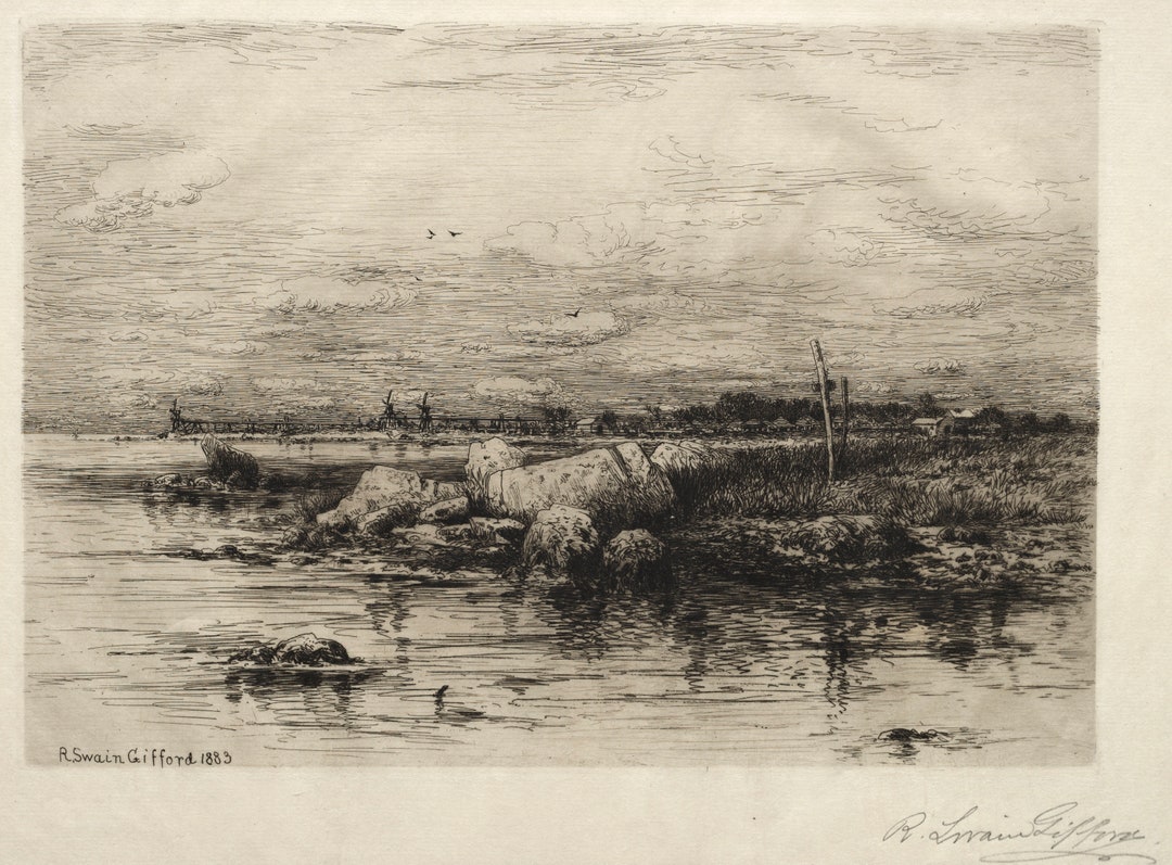 4 Etchings by Robert Swain Gifford, 1880s - Etsy