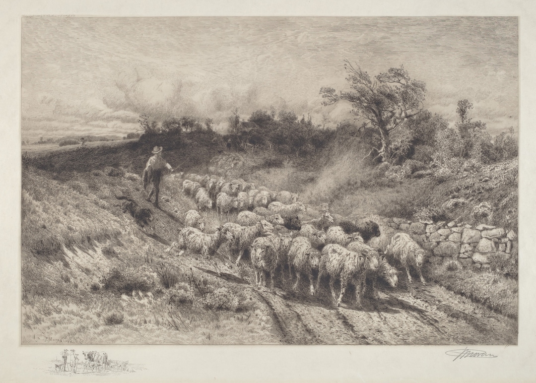 5 Drawings by Peter Moran, 1883-88 - Etsy