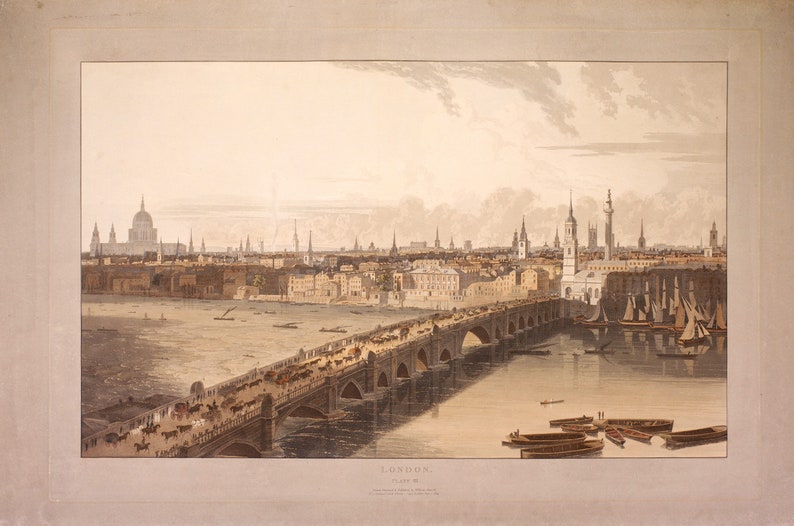 6 Color Lithographs of London by William Daniell, 1805 - Etsy