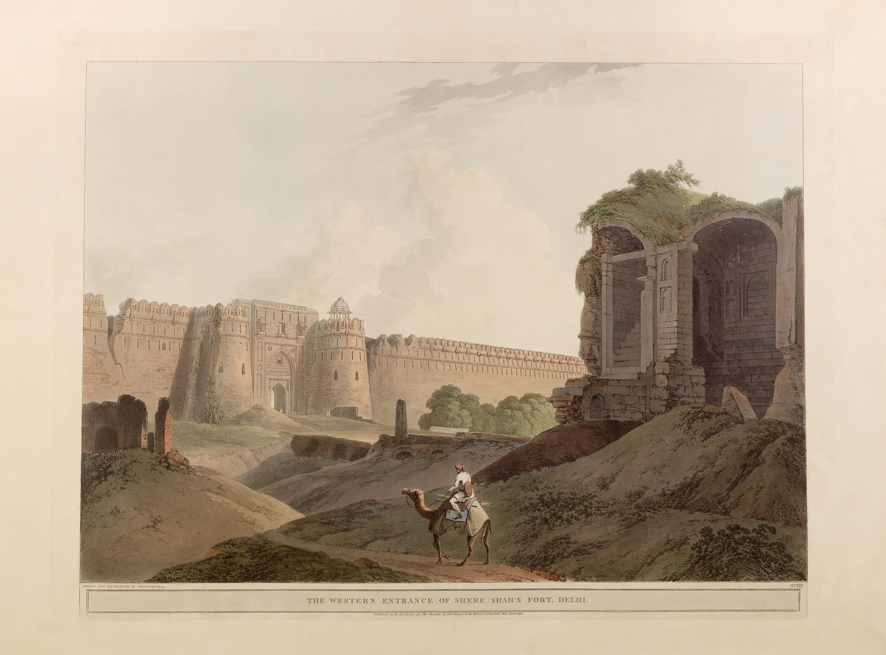 5 Color Lithographs of Oriental Scenery by Thomas and William Daniell ...