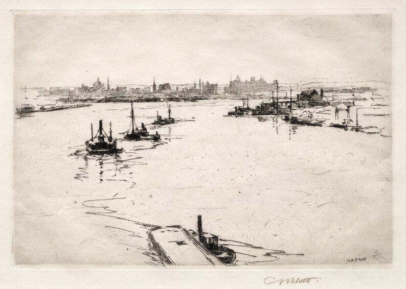 5 Etchings by Charles Adam Platt. C 1880s - Etsy