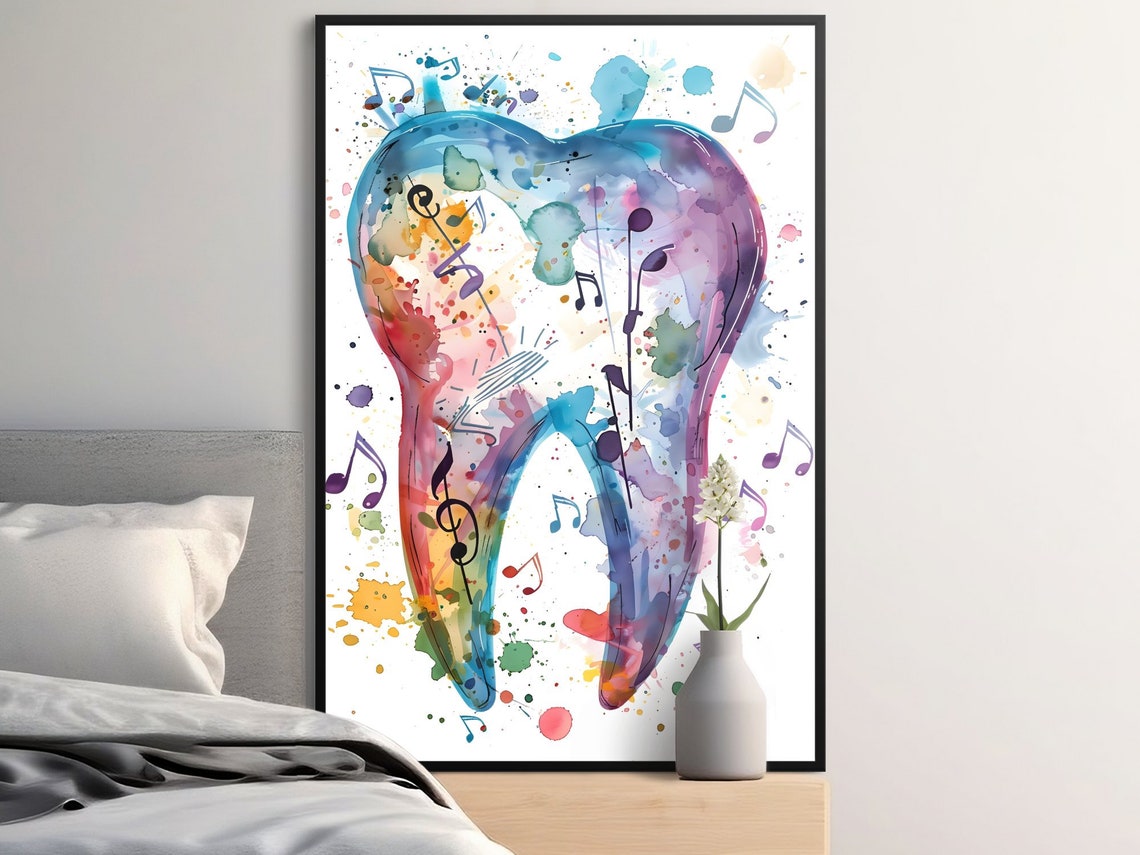 Dental Wall Art for Dental Office Wall Decor for Dentist Gift Colorful ...