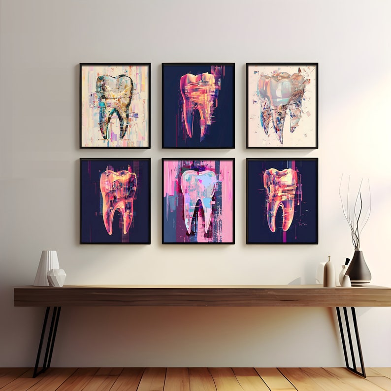 Dental Wall Art for Dental Office Wall Decor for Dentist Gift Colorful ...