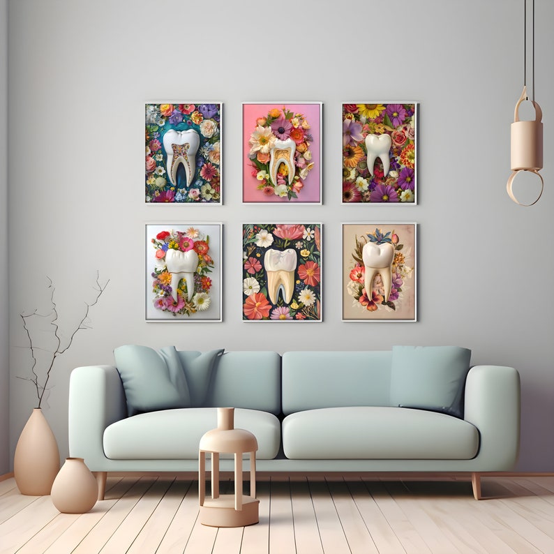 Dental Wall Art for Dental Office Wall Decor for Dentist Gift Colorful ...