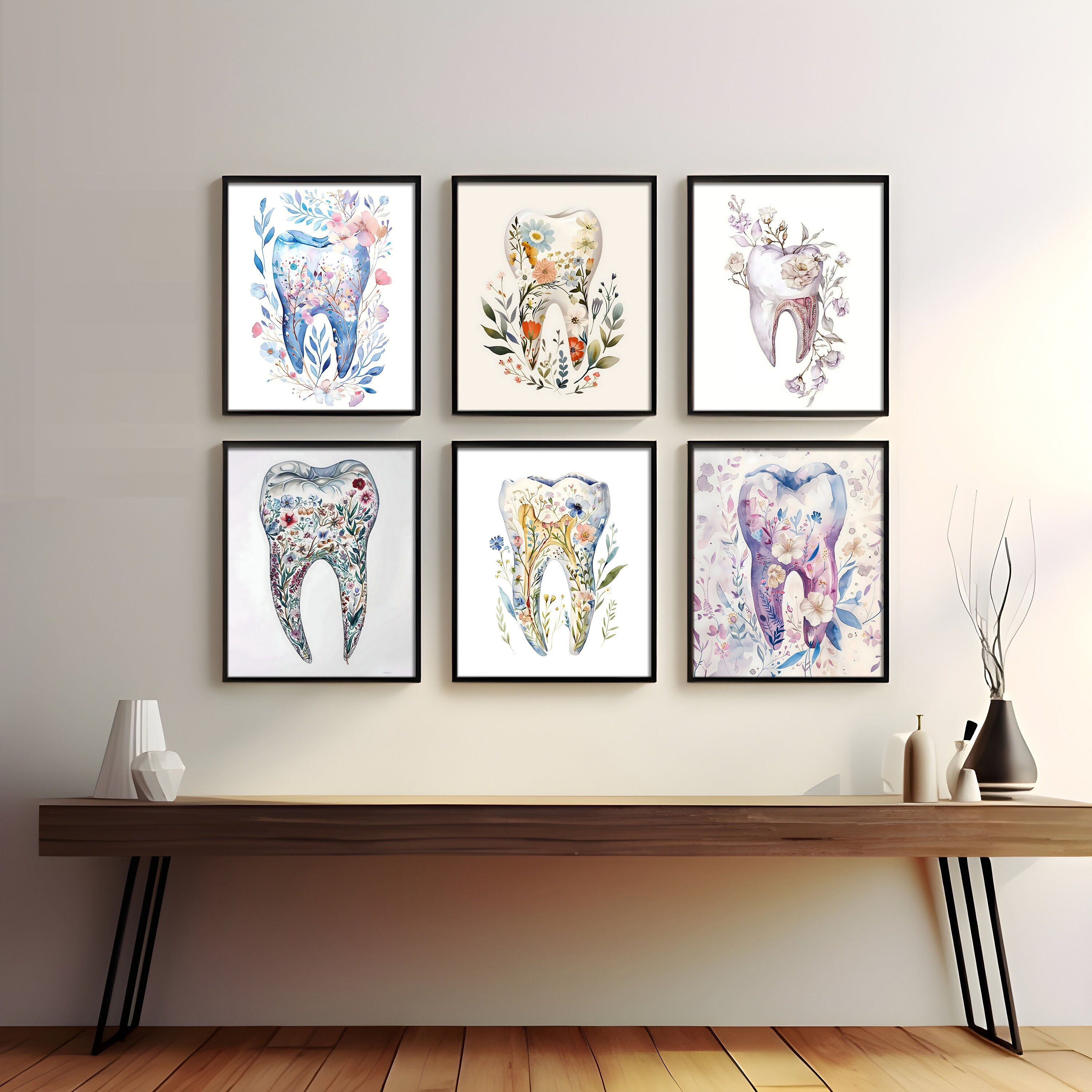 Dental Wall Art for Dental Office Wall Decor for Dentist Gift Colorful ...