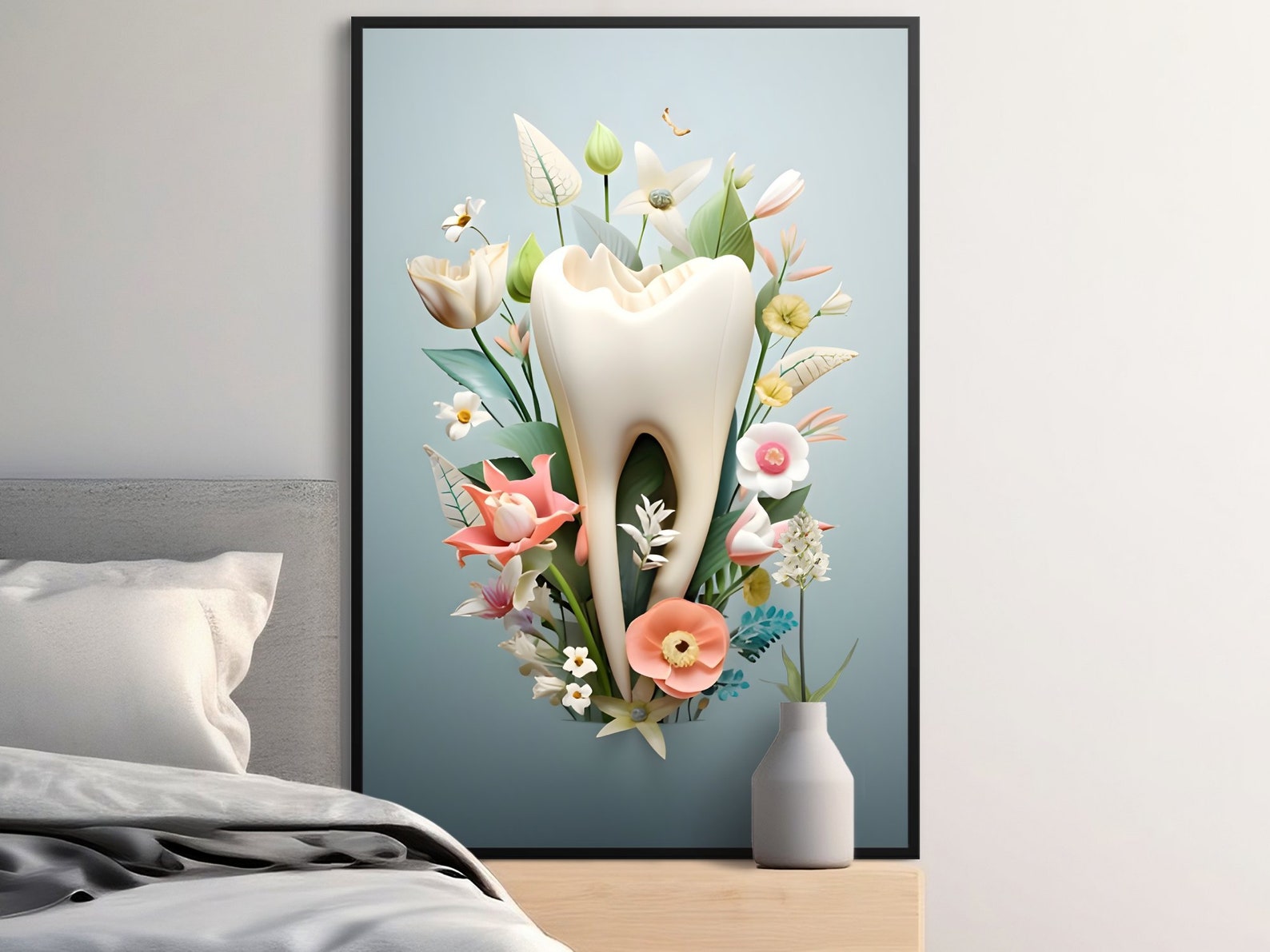 Dental Wall Art for Dental Office Wall Decor for Dentist Gift Floral ...