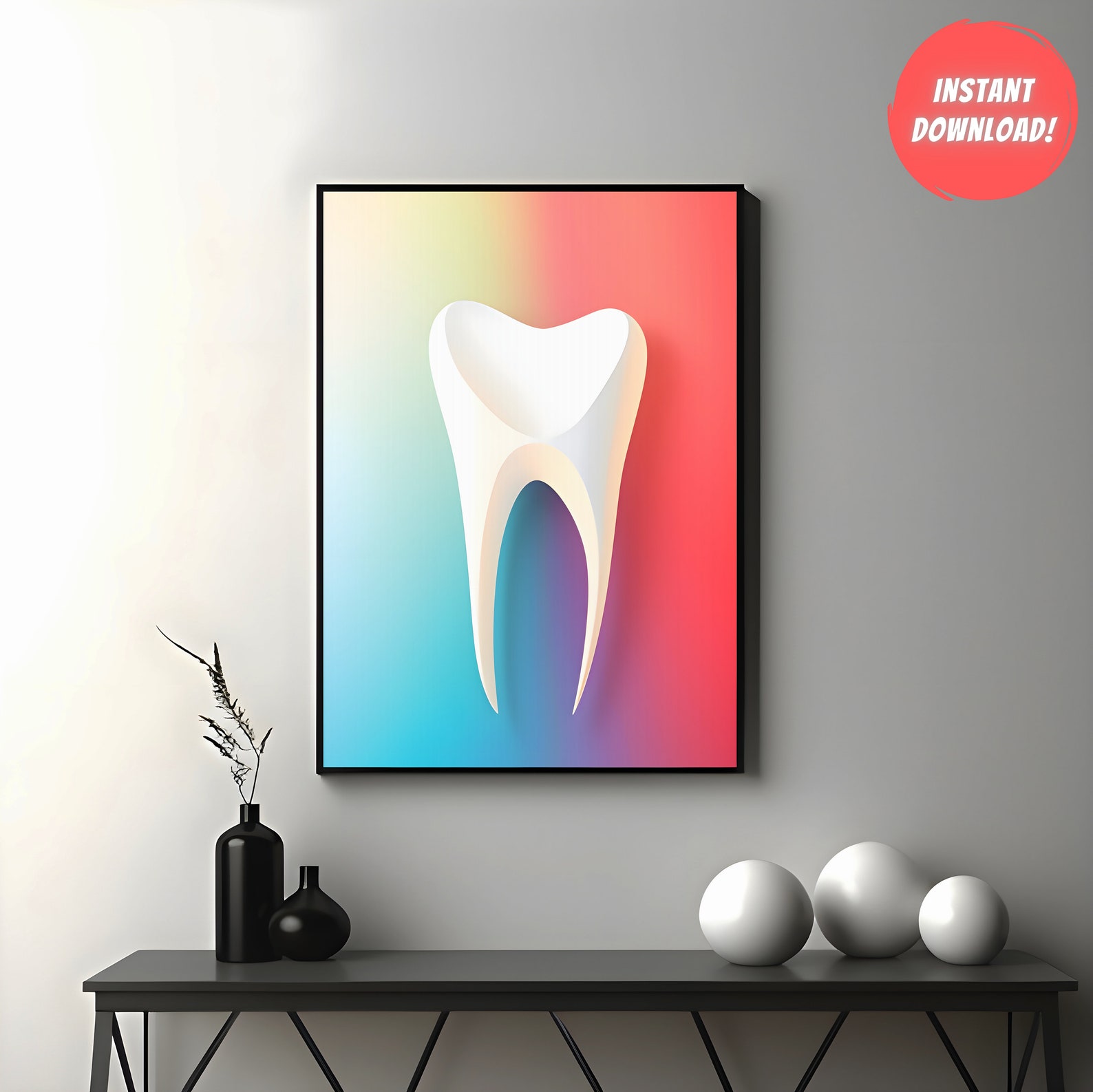 Dental Wall Art for Dental Office Wall Decor for Dentist Gift Colorful ...
