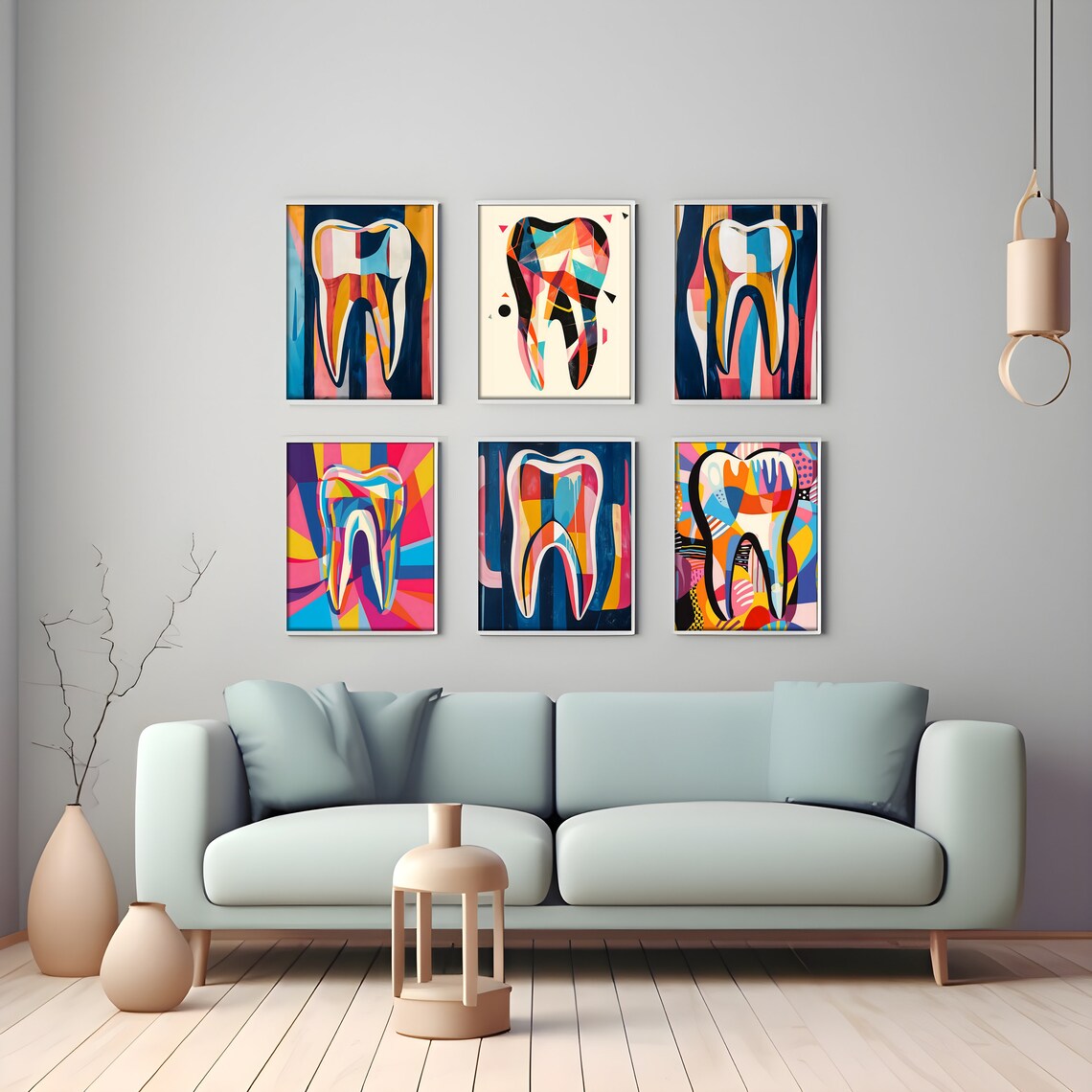 Dental Wall Art for Dental Office Wall Decor for Dentist Gift Colorful ...