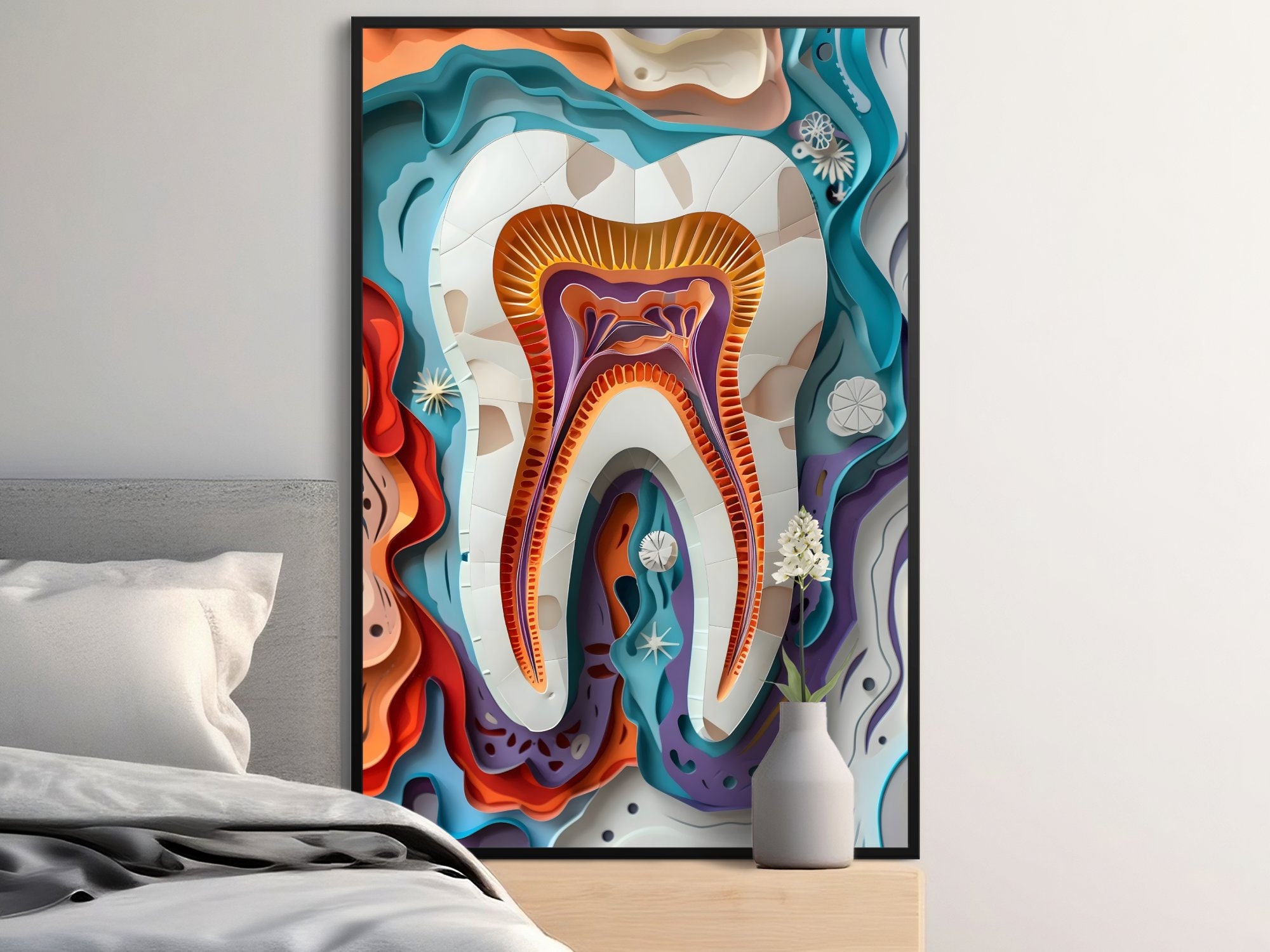 Dental Wall Art for Dental Office Wall Decor for Dentist Gift Colorful ...
