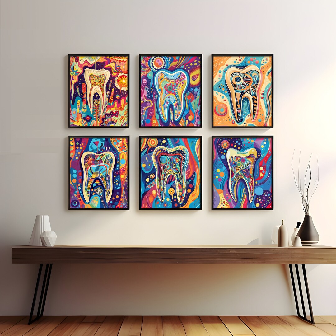 Dental Wall Art for Dental Office Wall Decor for Dentist Gift Colorful ...