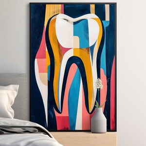Dental Wall Art for Dental Office Wall Decor for Dentist Gift Colorful ...