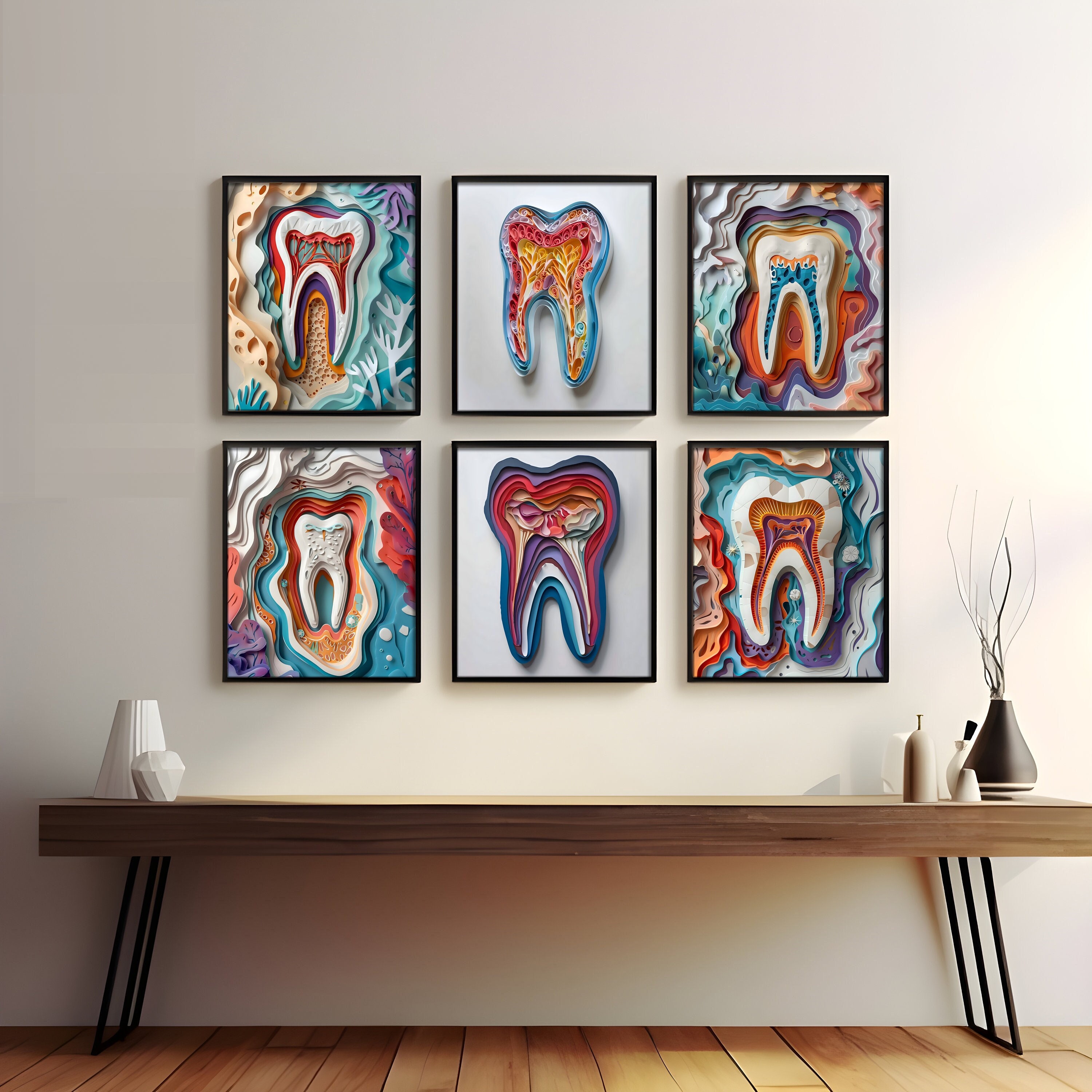 Dental Wall Art for Dental Office Wall Decor for Dentist Gift Colorful ...