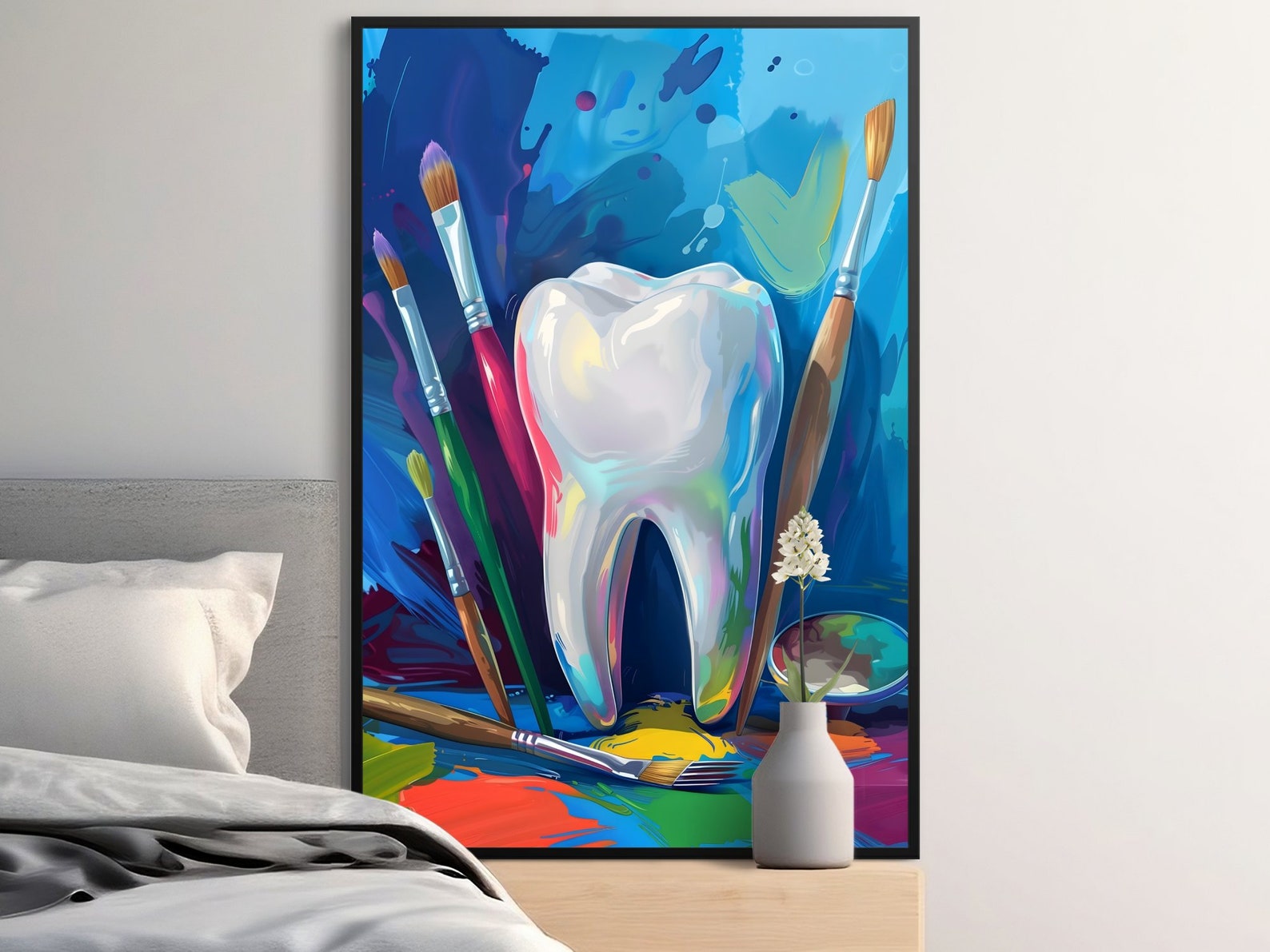 Dental Wall Art for Dental Office Wall Decor for Dentist Gift Colorful ...