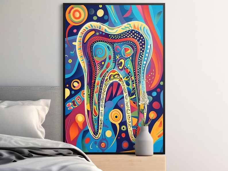 Dental Wall Art for Dental Office Wall Decor for Dentist Gift Colorful ...
