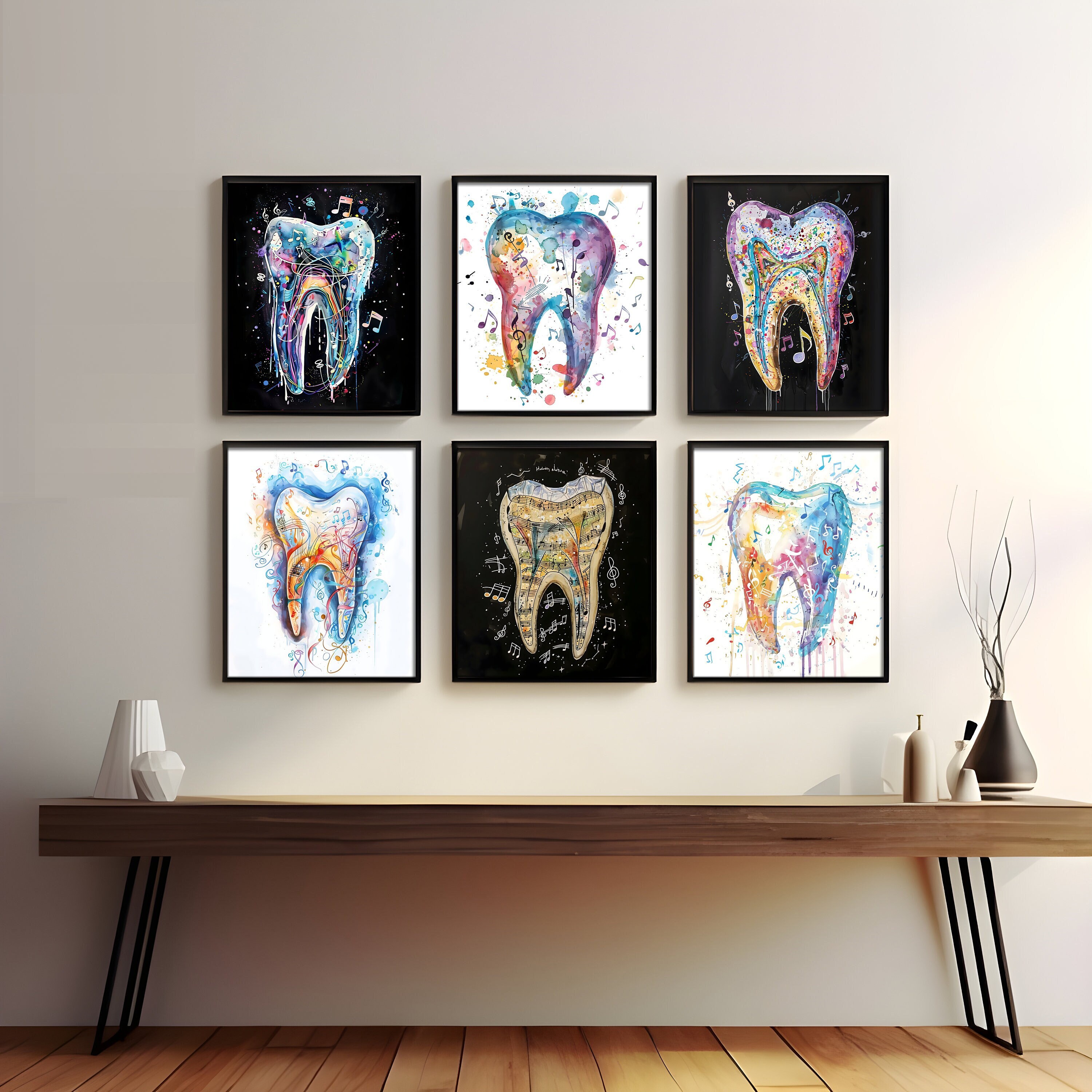 Dental Wall Art for Dental Office Wall Decor for Dentist Gift Colorful ...