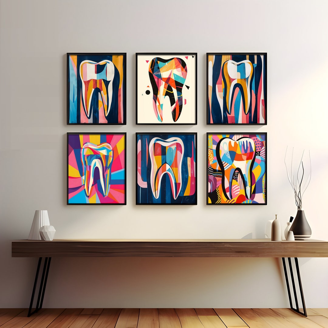 Dental Wall Art for Dental Office Wall Decor for Dentist Gift Colorful ...