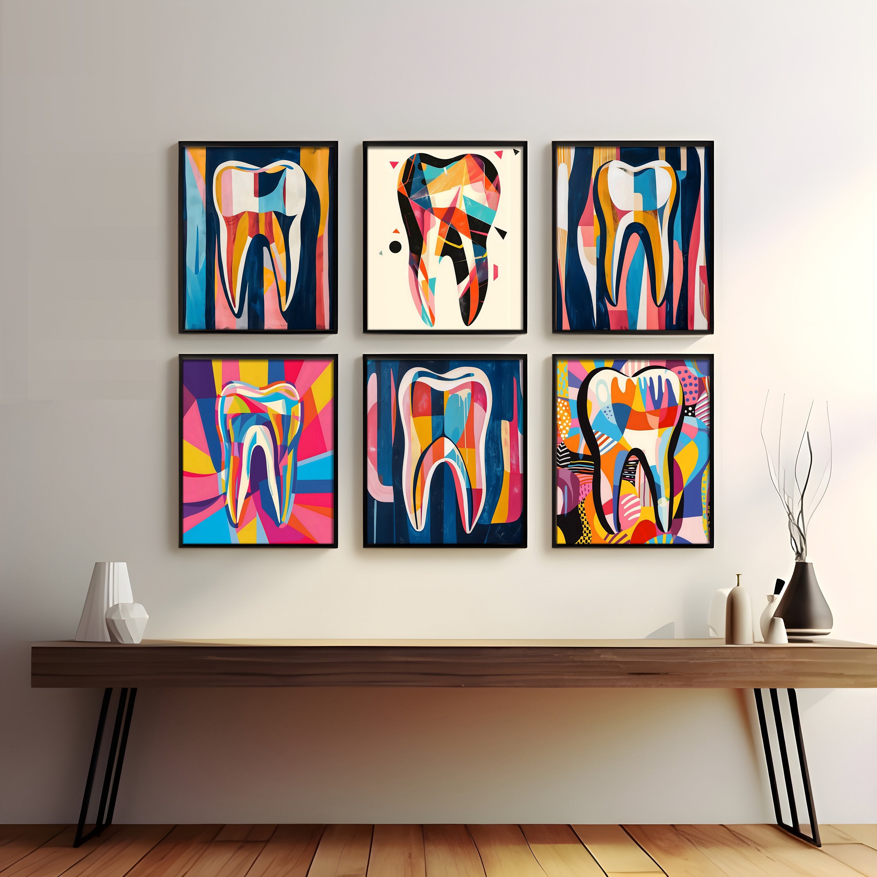 Dental Wall Art for Dental Office Wall Decor for Dentist Gift Colorful ...