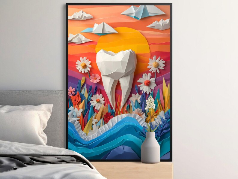 Dental Wall Art for Dental Office Wall Decor for Dentist Gift Colorful ...