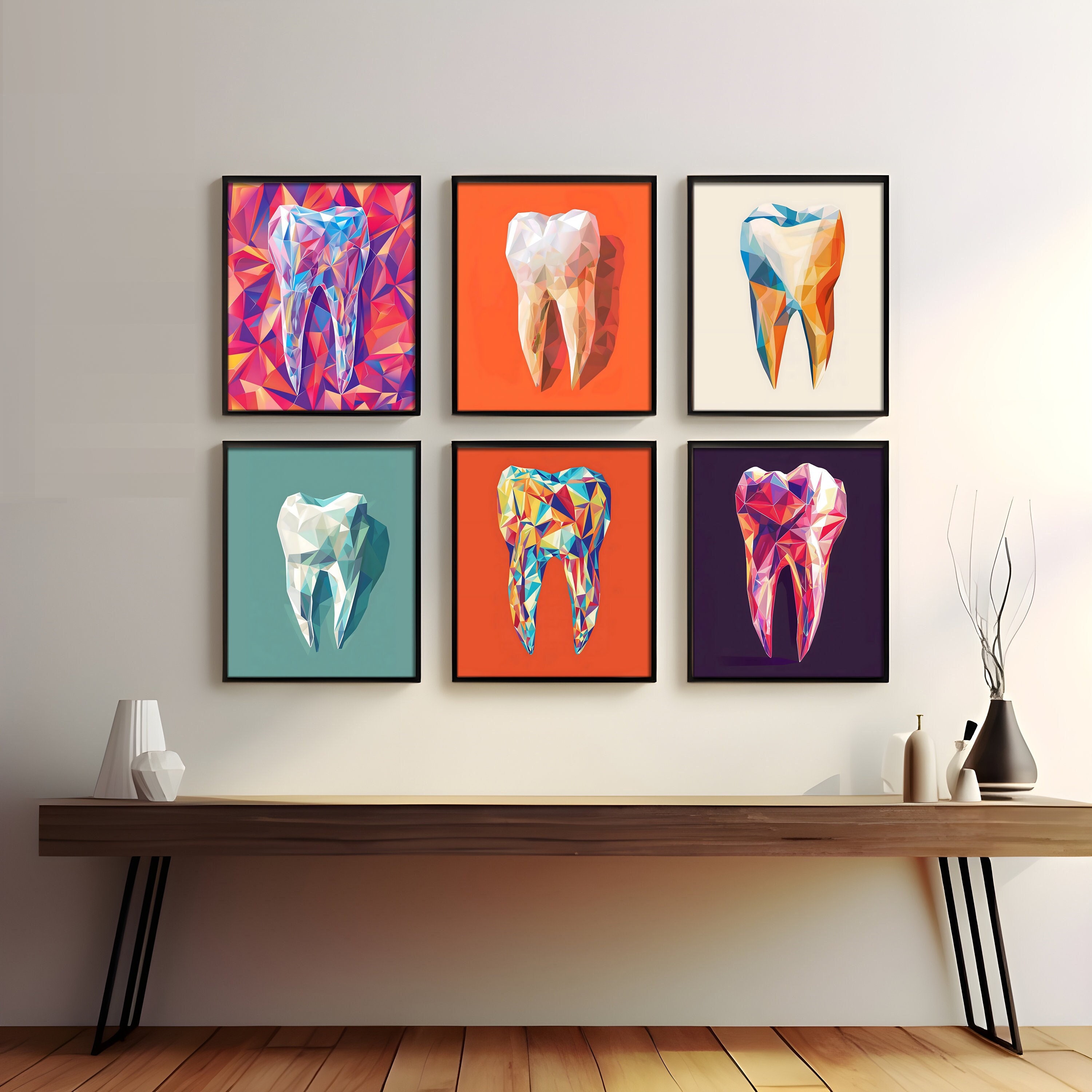Dental Wall Art for Dental Office Wall Decor for Dentist Gift Colorful ...